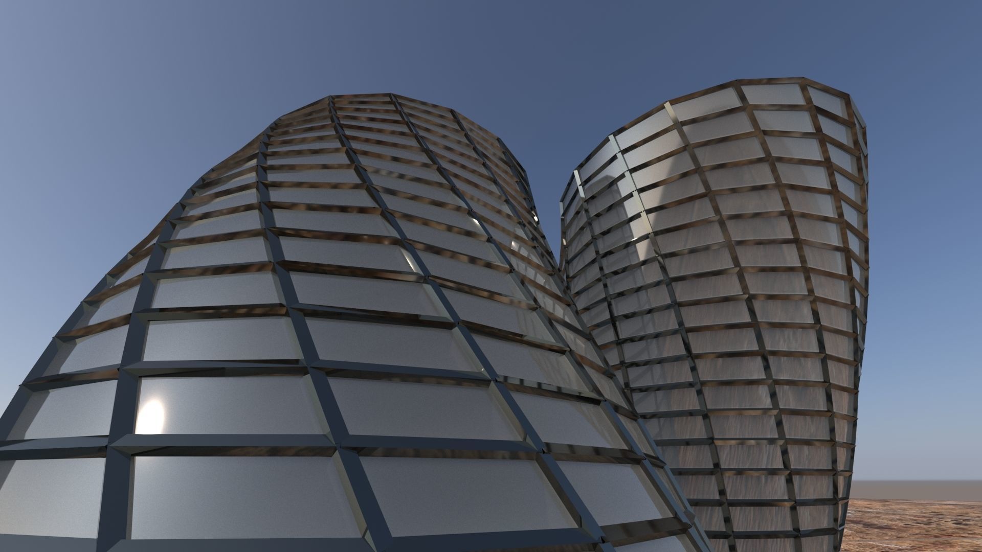 Glass twin tower 3D model | CGTrader