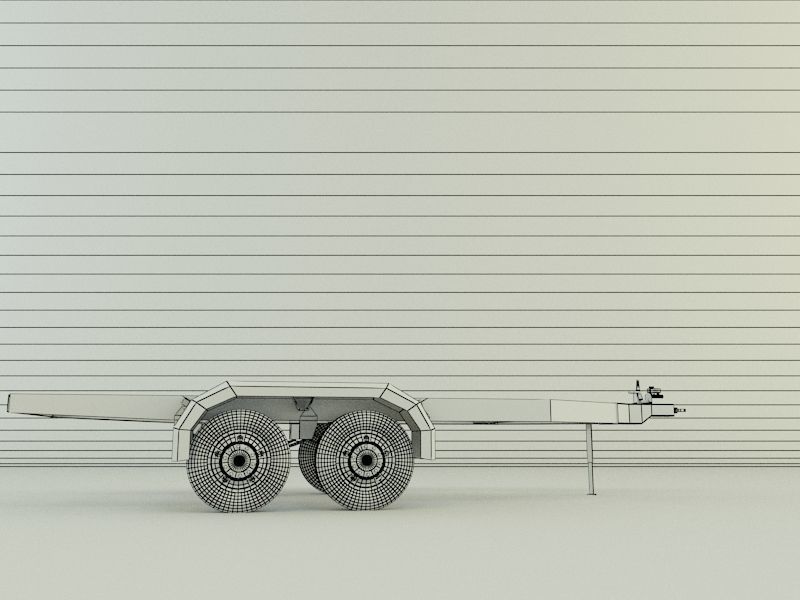two axle empty trailer 3D model | CGTrader