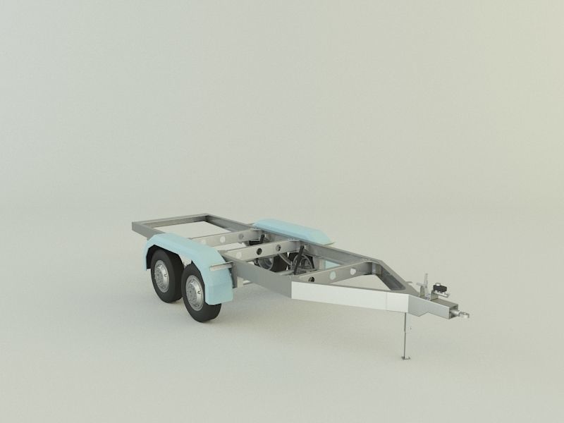 two axle empty trailer 3D model | CGTrader