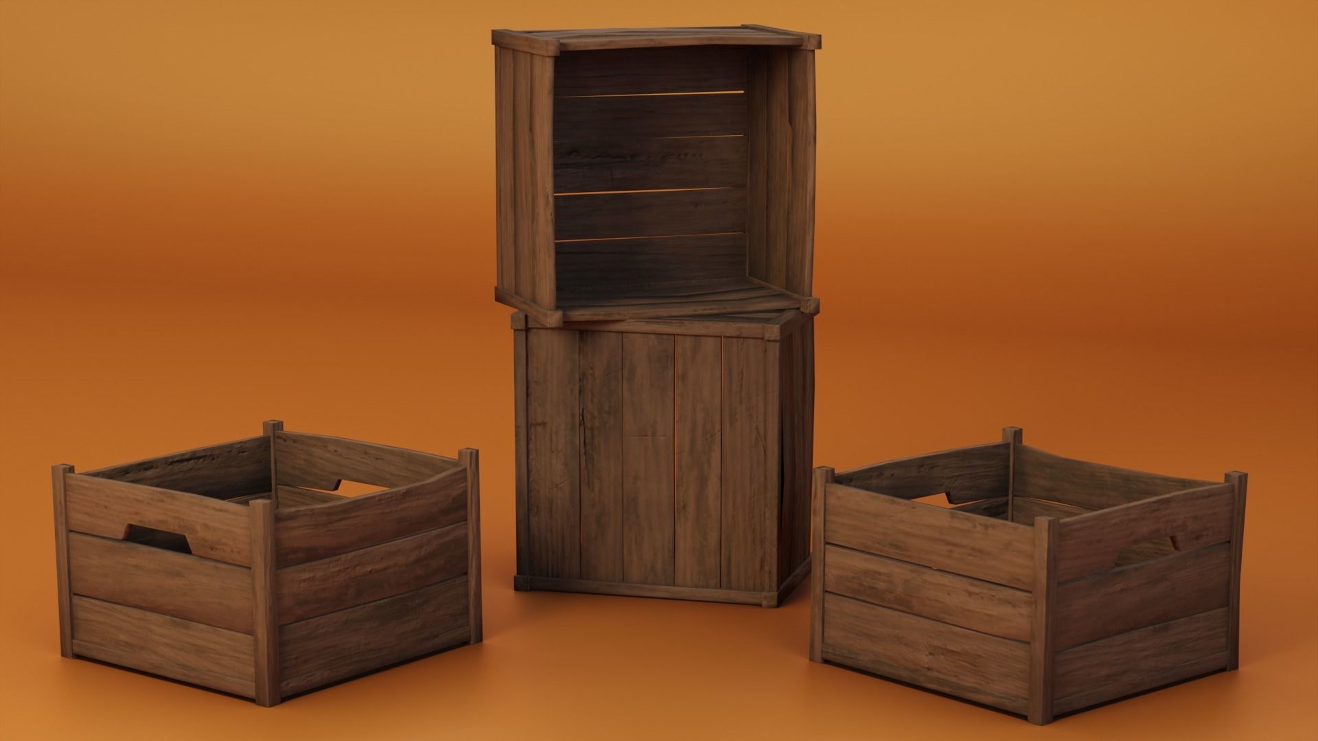 3D model Medieval Wooden Crates VR / AR / low-poly | CGTrader