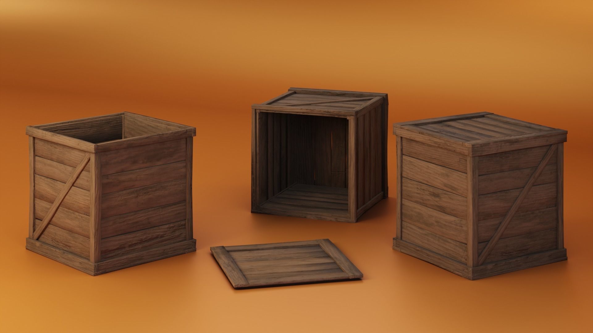 3D model Medieval Wooden Crates VR / AR / low-poly | CGTrader