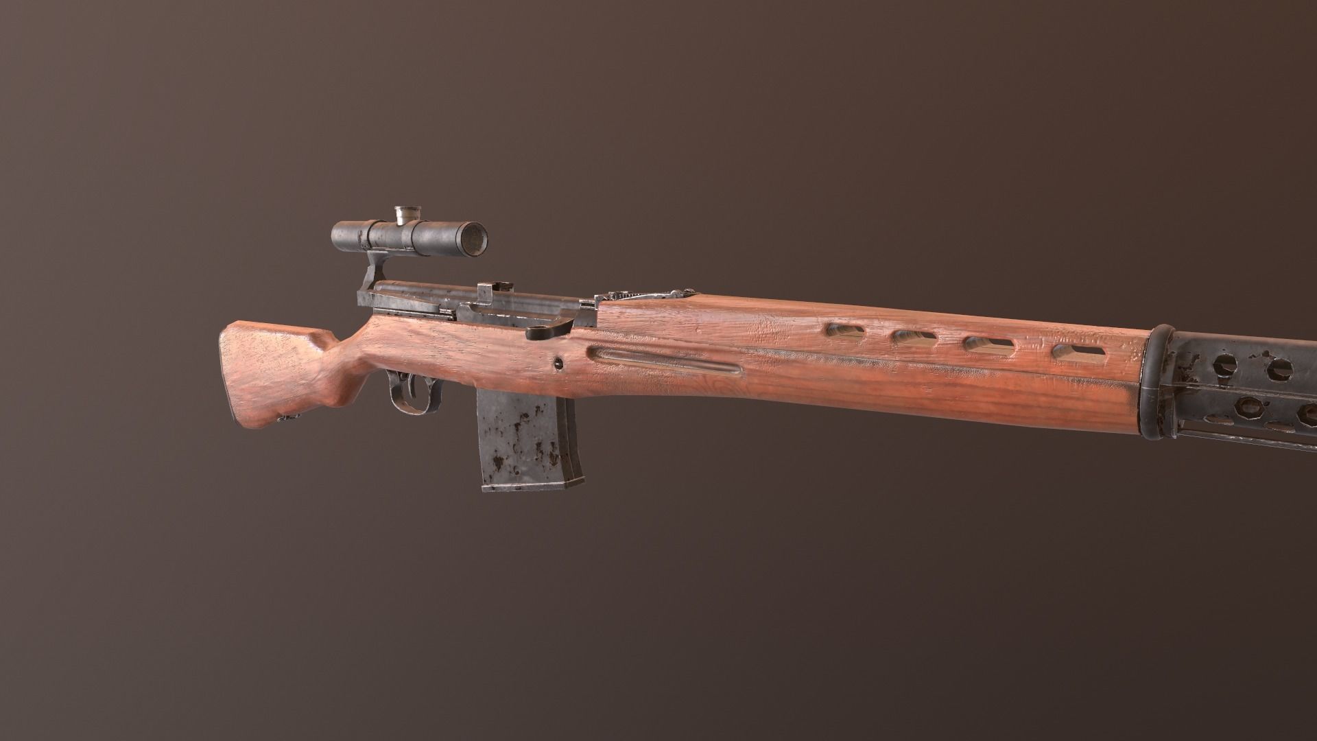 3D model SVT-40 Semi-Automatic rifle - PBR Low Poly Model VR / AR / low ...