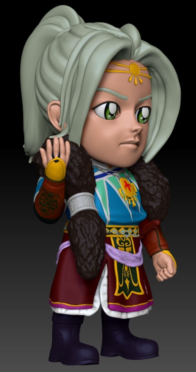 SaGa Frontier Blue Cartoon Chubby Chibi Figure 3D model 3D printable ...