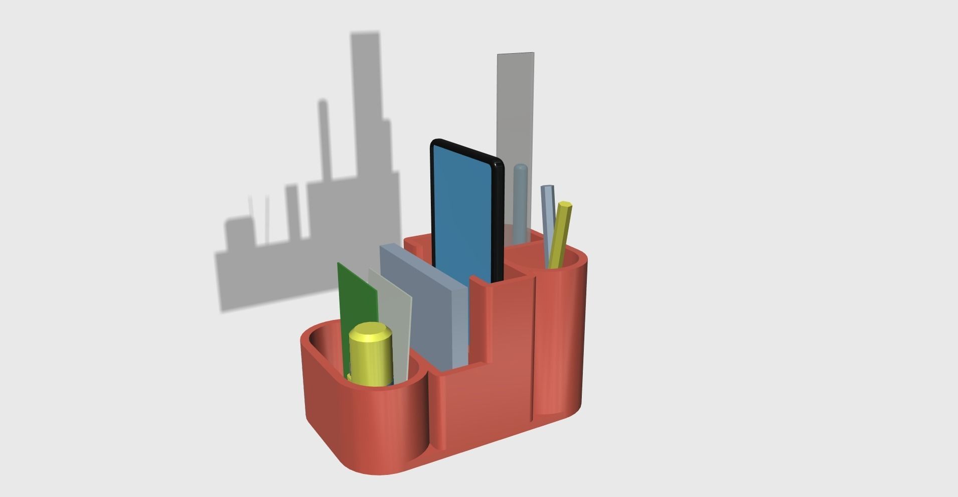 Organizer pencil phone papers cards easy print 3D model 3D printable ...