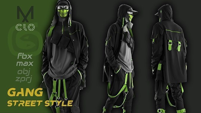 Men Street Wear Gang Style 3D model | CGTrader