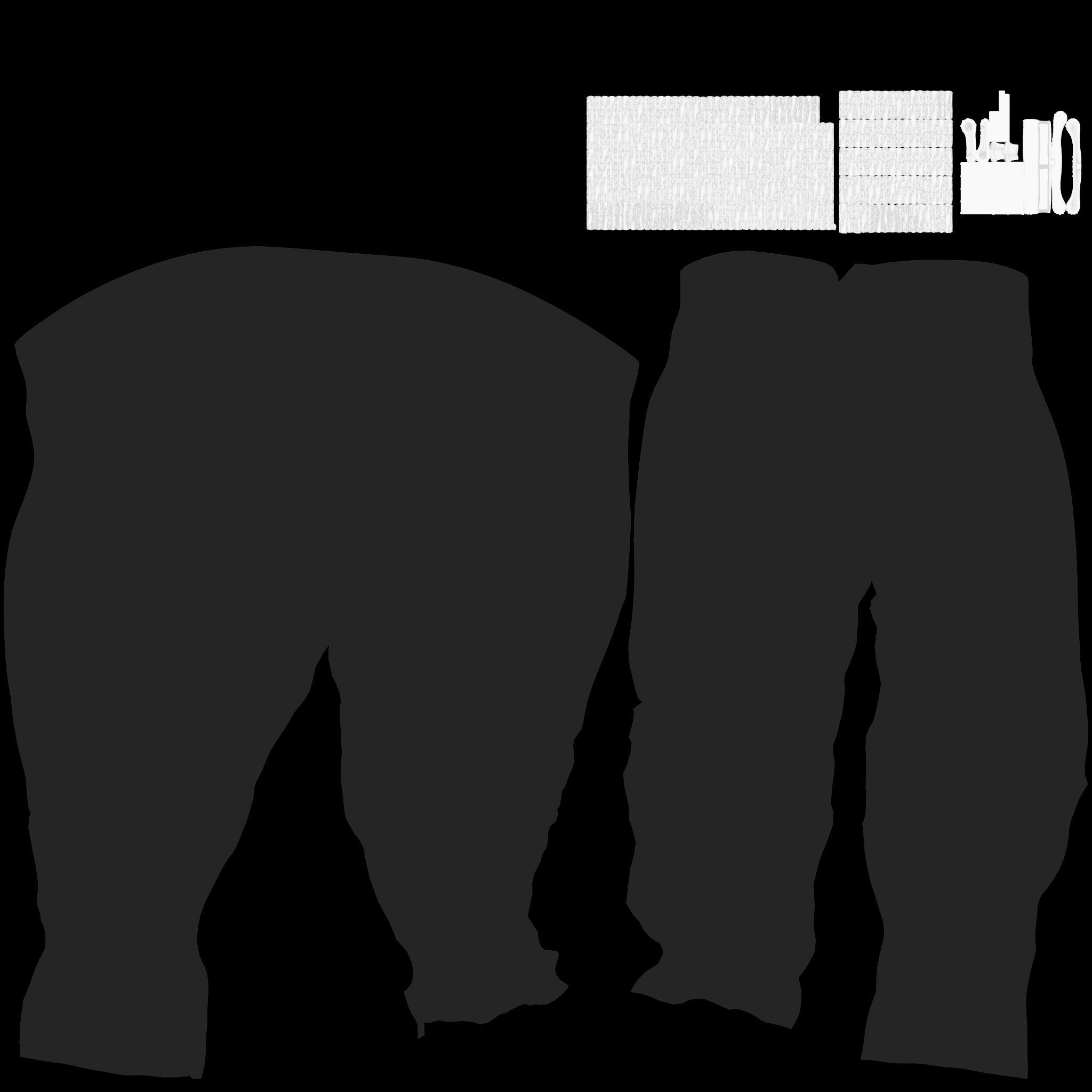 3D model Oversize Rolled Legs Rapper Pants With Metal Chains Belt VR ...