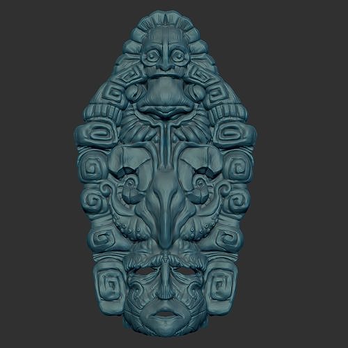 Maya Mask 2 3D model 3D printable | CGTrader