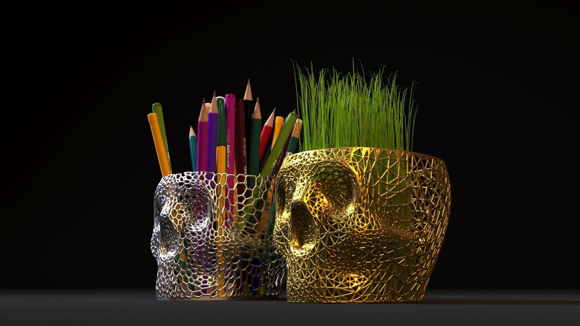 Skull planter organizer 3D model 3D printable | CGTrader