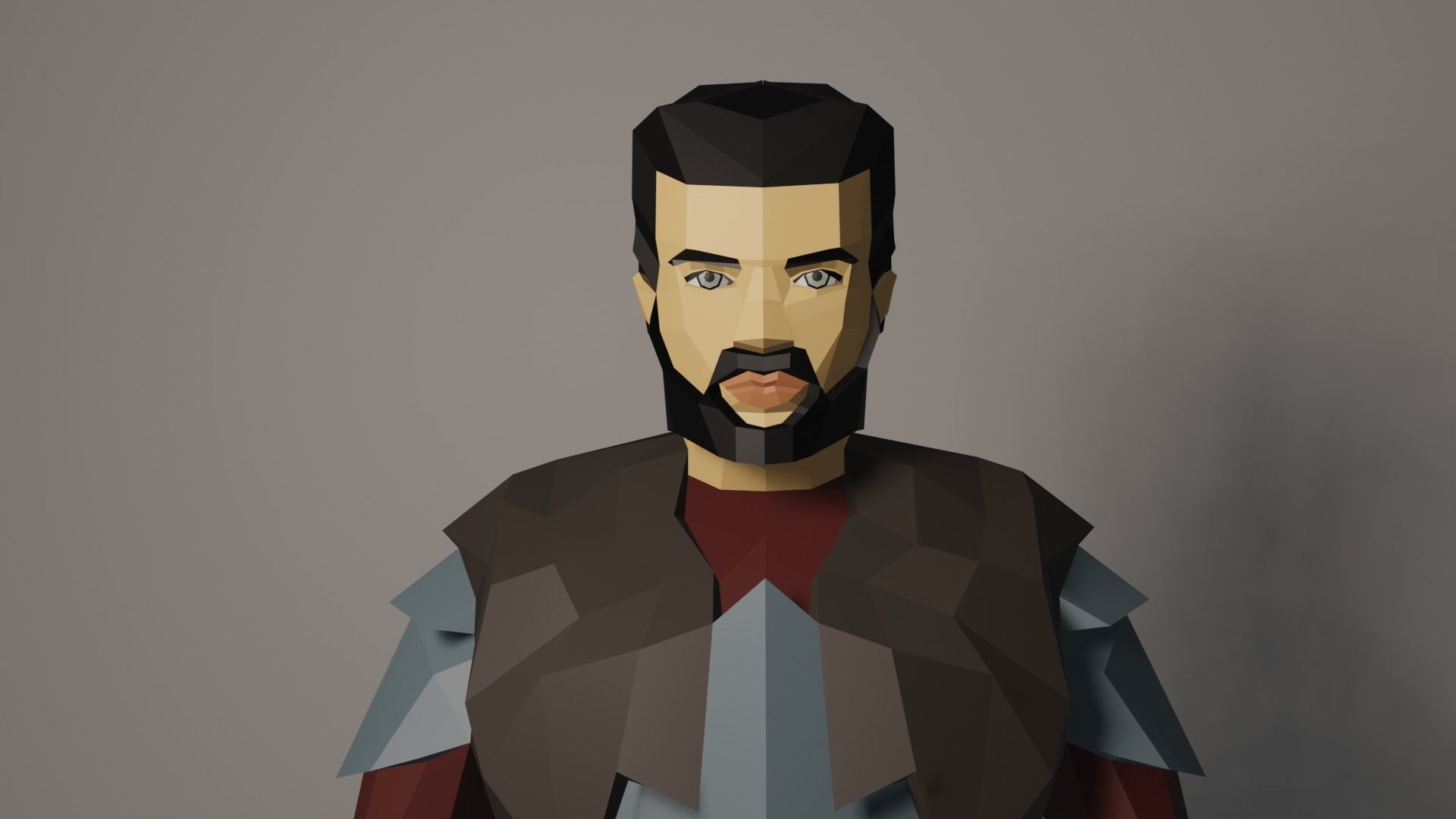 3D model Warrior Low Poly man VR / AR / low-poly | CGTrader