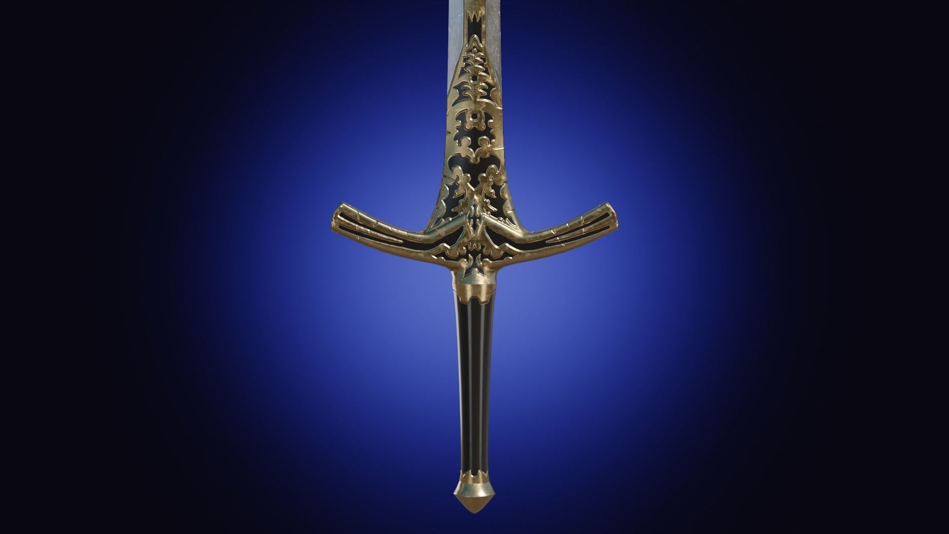 3D model Weapon two handed fantasy longsword sword VR / AR / low-poly ...