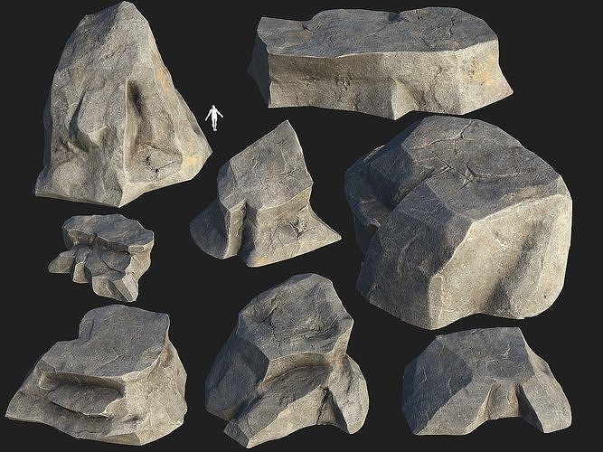 3D model Mountain Rocks - 3D Models PBR Pack 02 VR / AR / low-poly | CGTrader