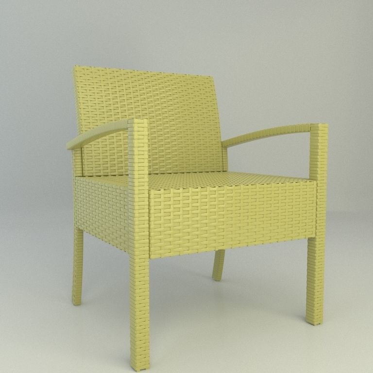 Terrace Chair of Natural Rattan 3D model | CGTrader
