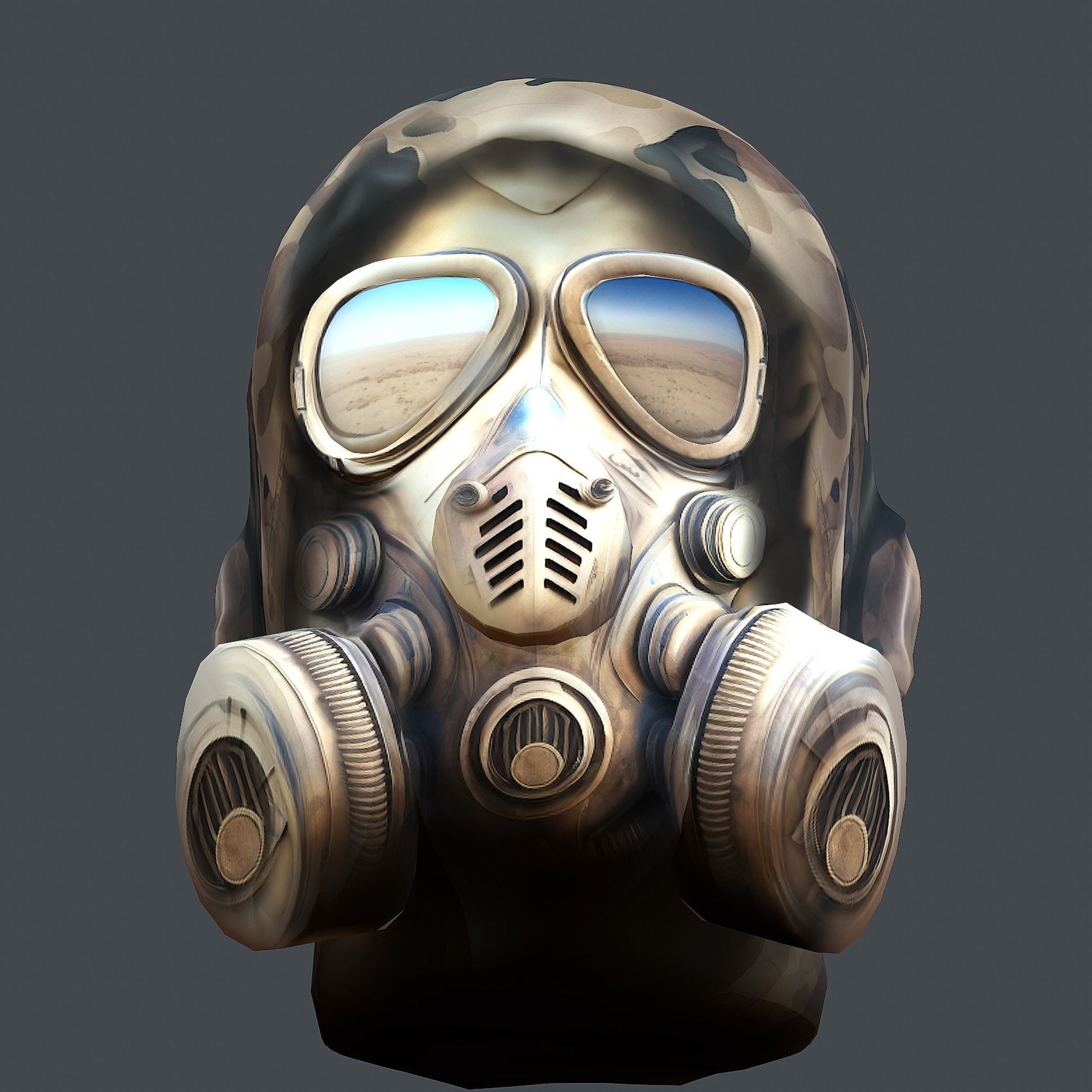 3D model Gas mask helmet 3d model military combat Low-poly VR / AR ...