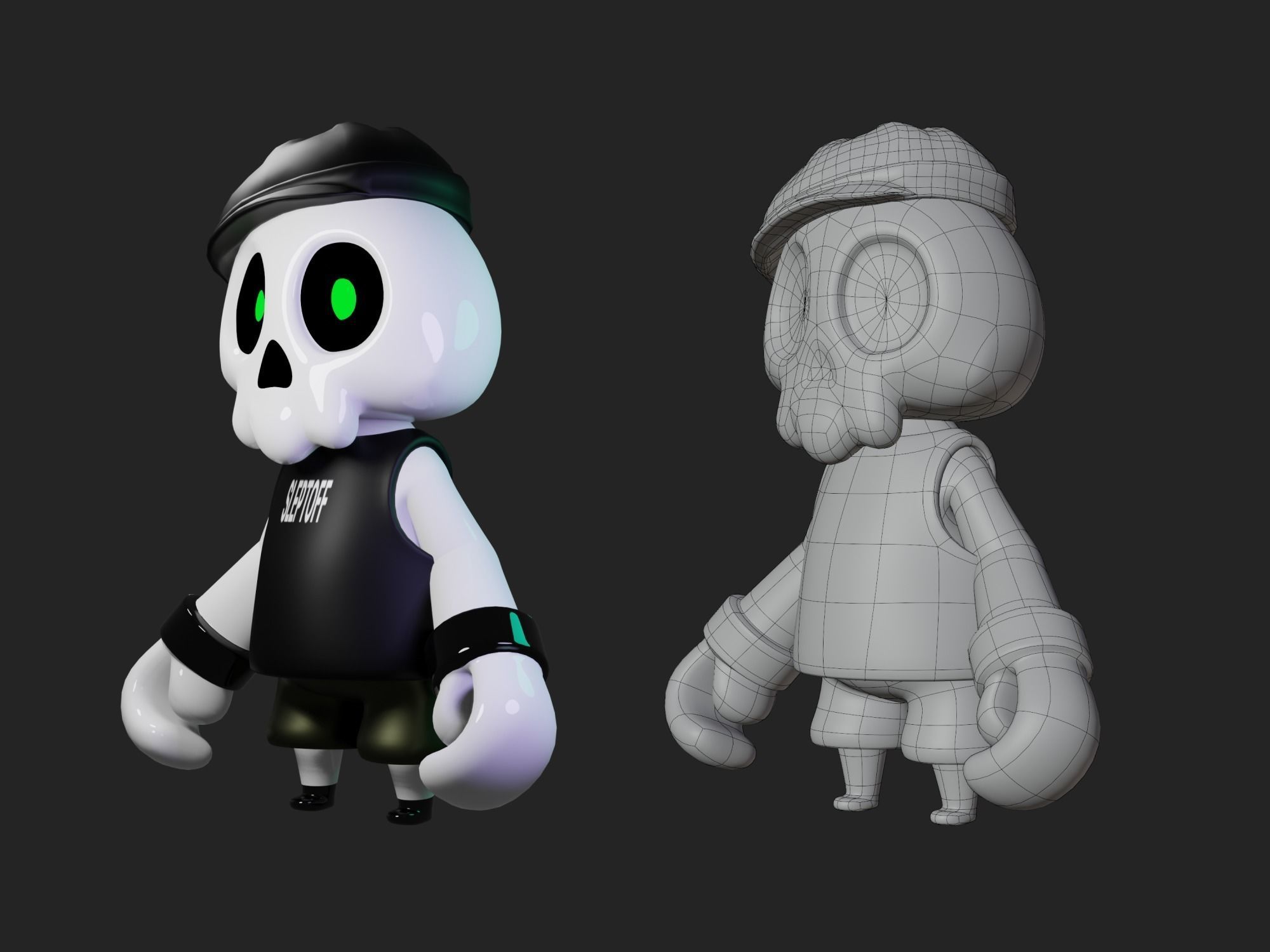 Character cartoon skeleton 3D model | CGTrader