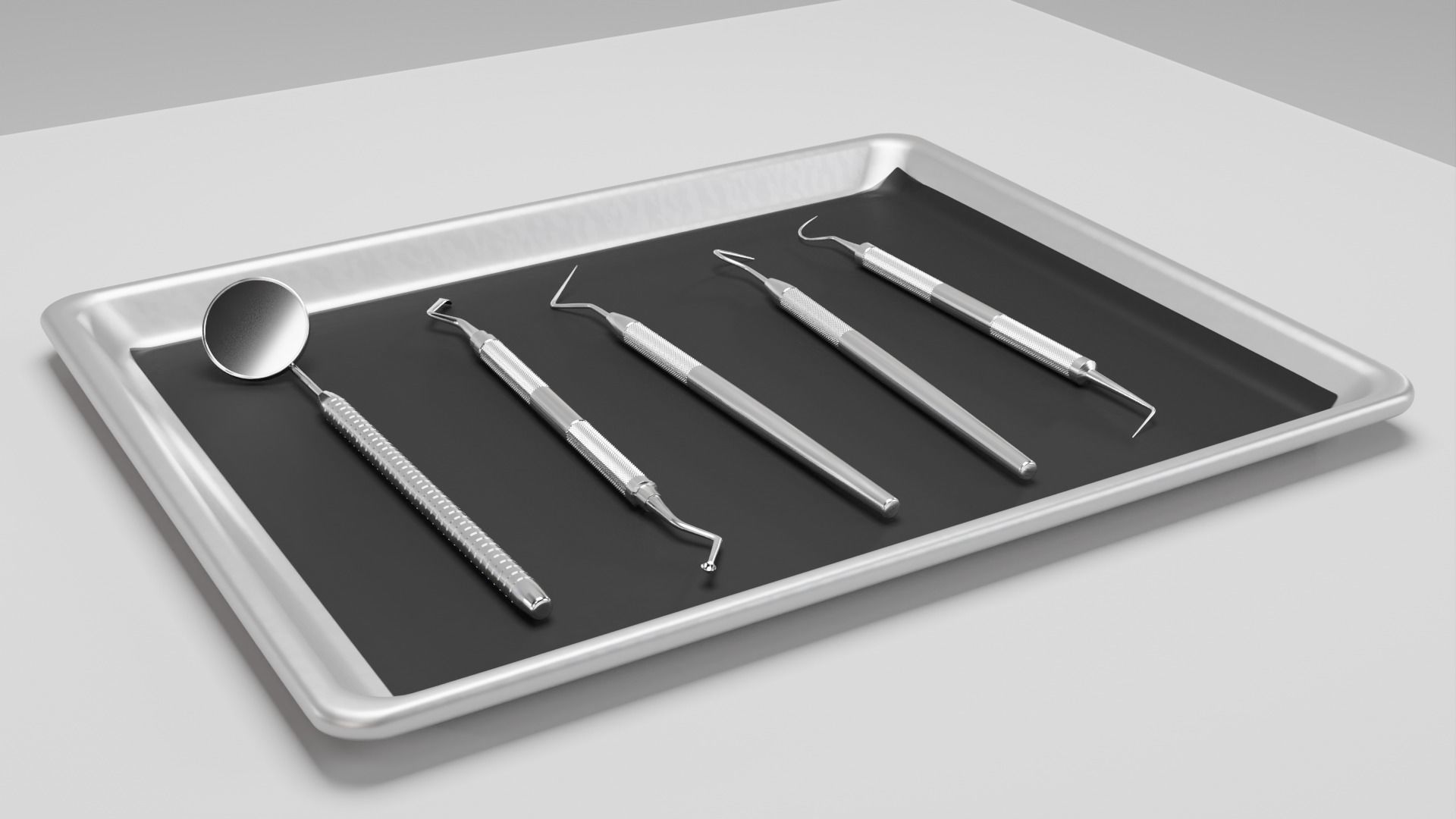 3D model Basic dental tools - 5 separated models VR / AR / low-poly ...