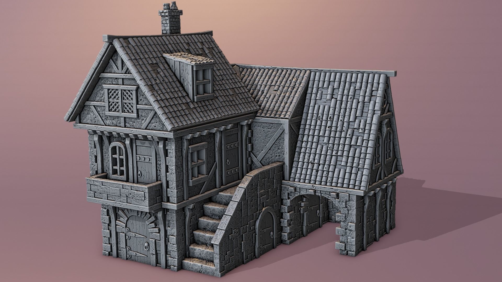 Medieval house 3D model 3D printable | CGTrader