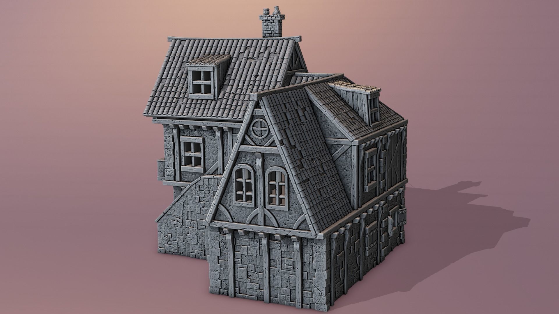 Medieval house 3D model 3D printable | CGTrader