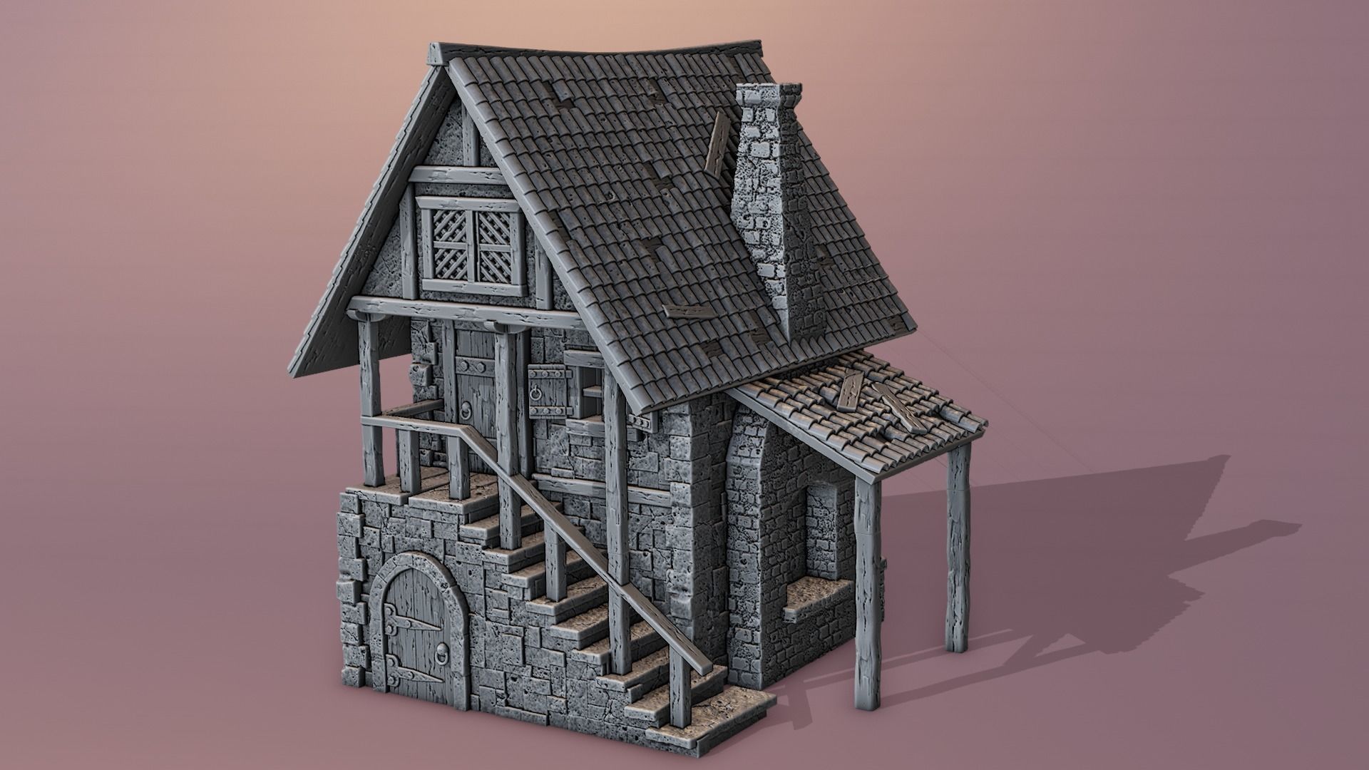 Medieval house 3D model 3D printable | CGTrader