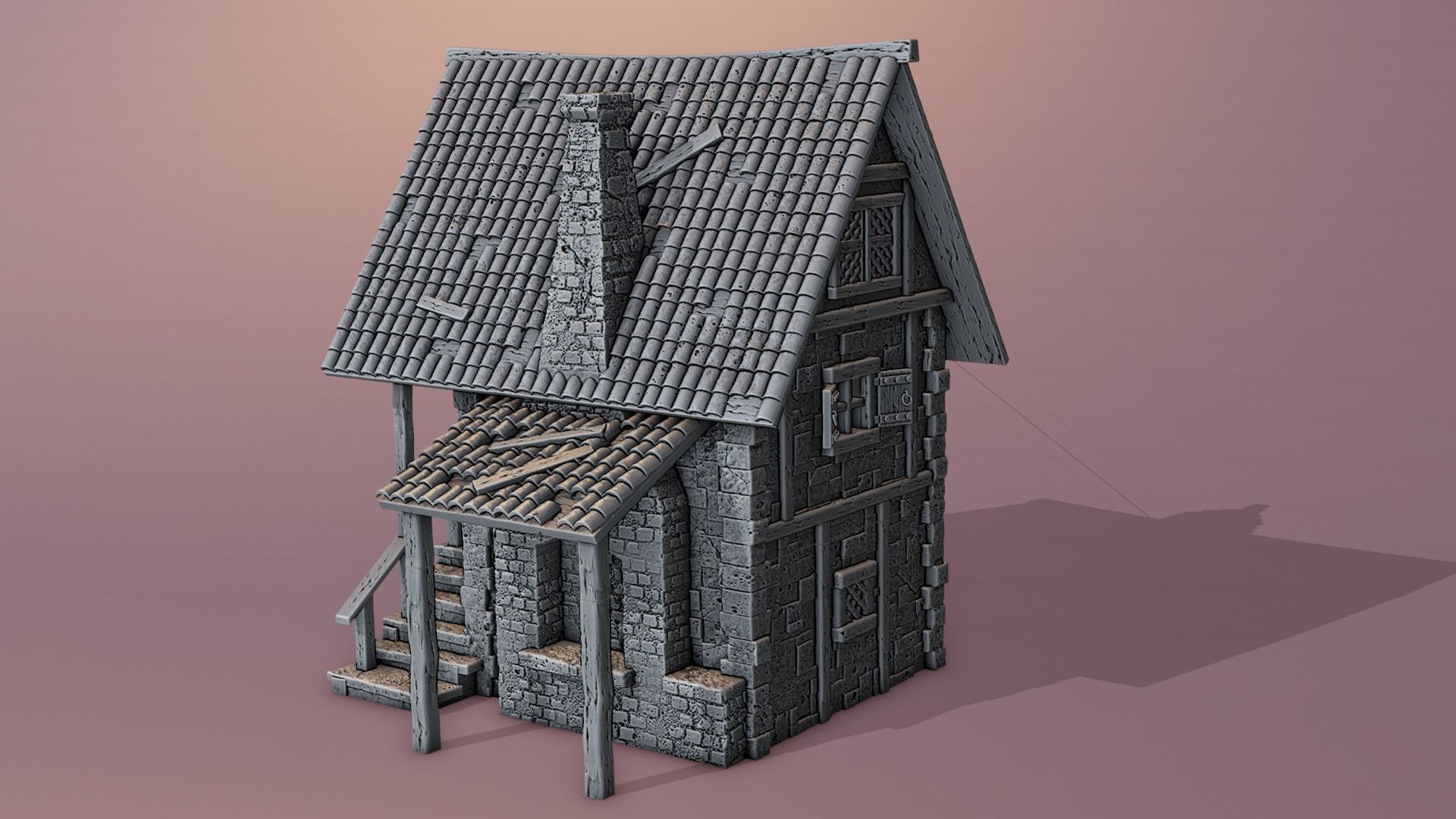 Medieval house 3D model 3D printable | CGTrader