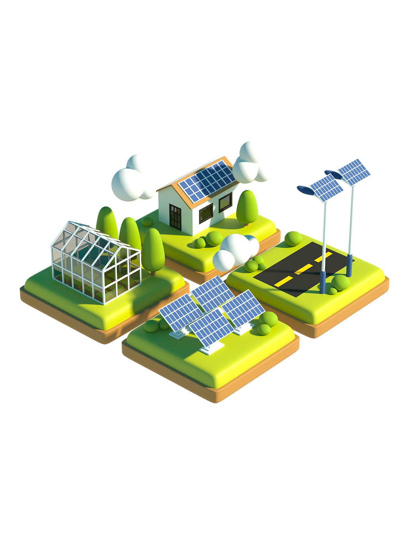 C4D model - energy scenario elements 3D model | CGTrader