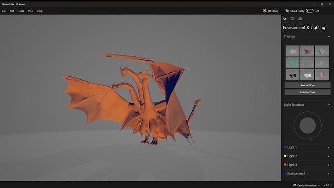 3D model King Ghidorah VR / AR / low-poly | CGTrader