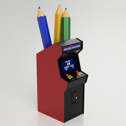 Pencil holder Arcade machine 3D model 3D printable | CGTrader