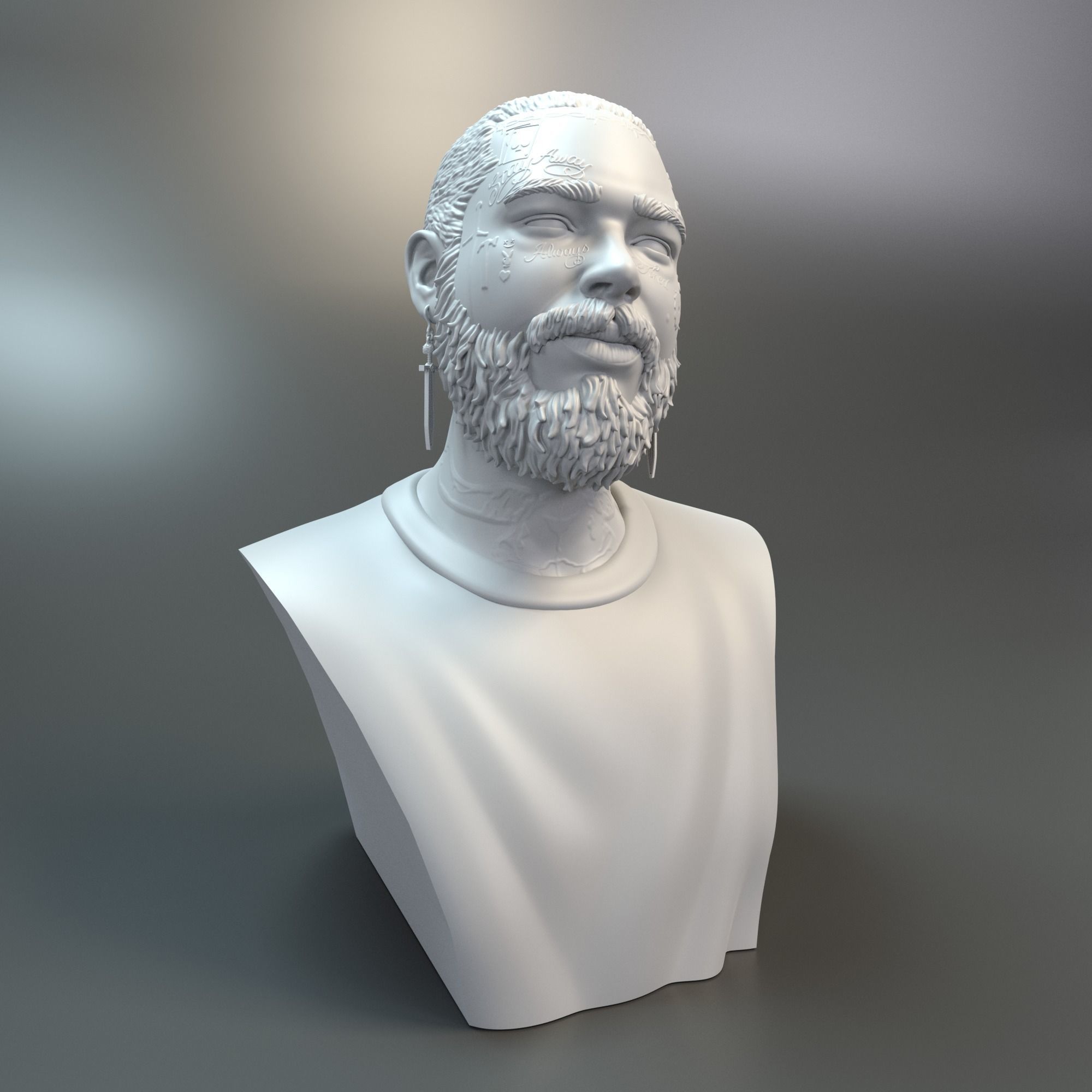 Post Malone Bust Statue Sculpture Head Face Austin Post 3D model 3D ...
