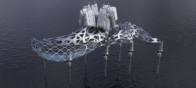 Dark Alien Hybrid base design Exterior 4 3D model | CGTrader