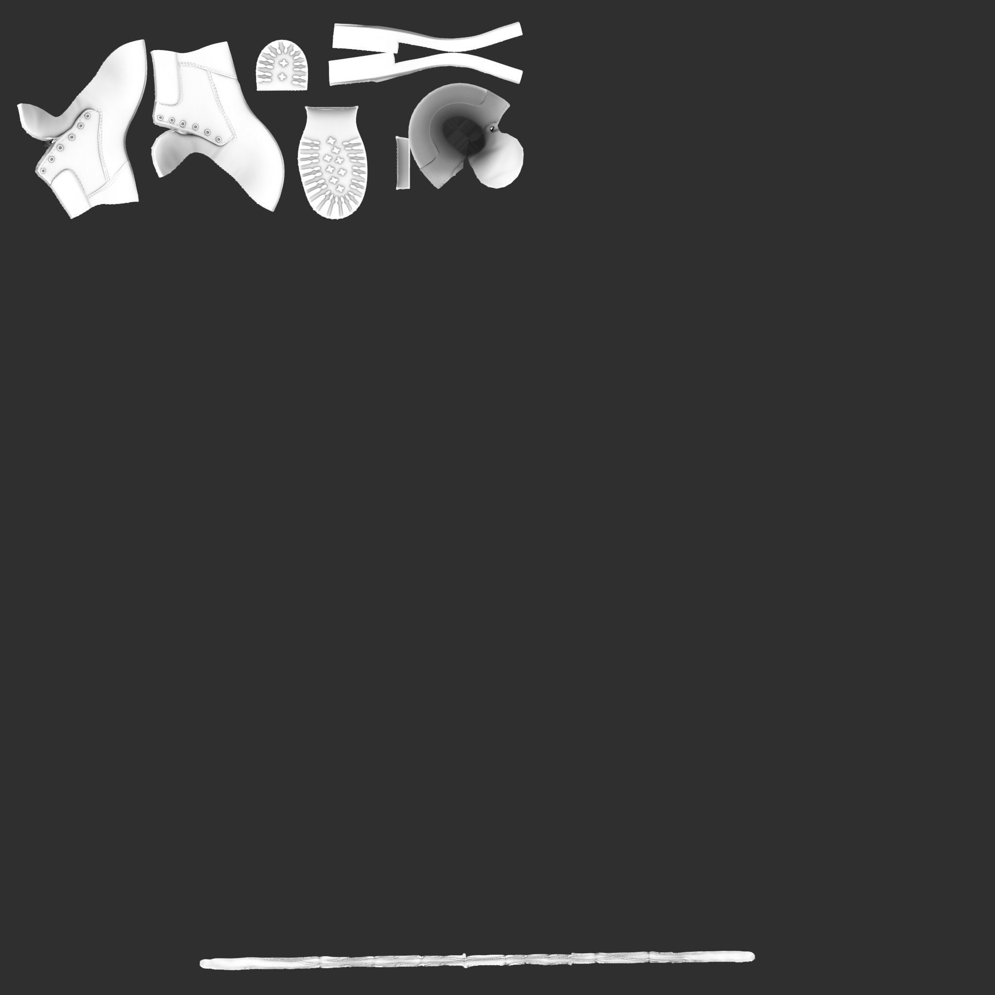 3D model Brown Female Rapper Combat Boots VR / AR / low-poly | CGTrader