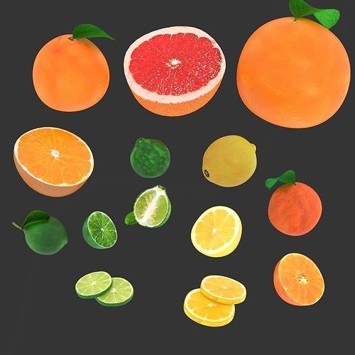 Citrus collection 3D model | CGTrader