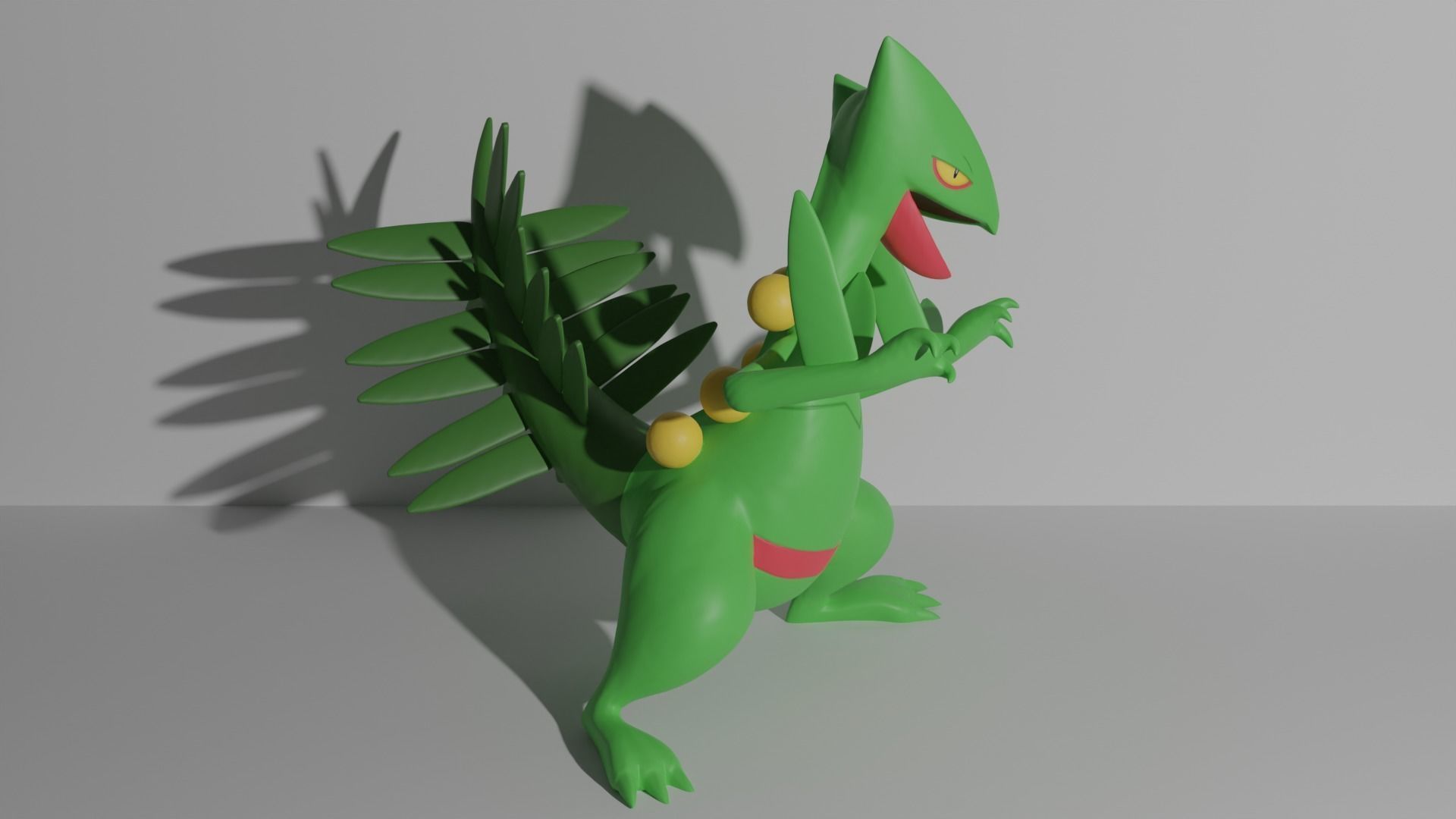 Treecko Grovyle Sceptile And Mega 3d Print Model 3d Model 3d Printable