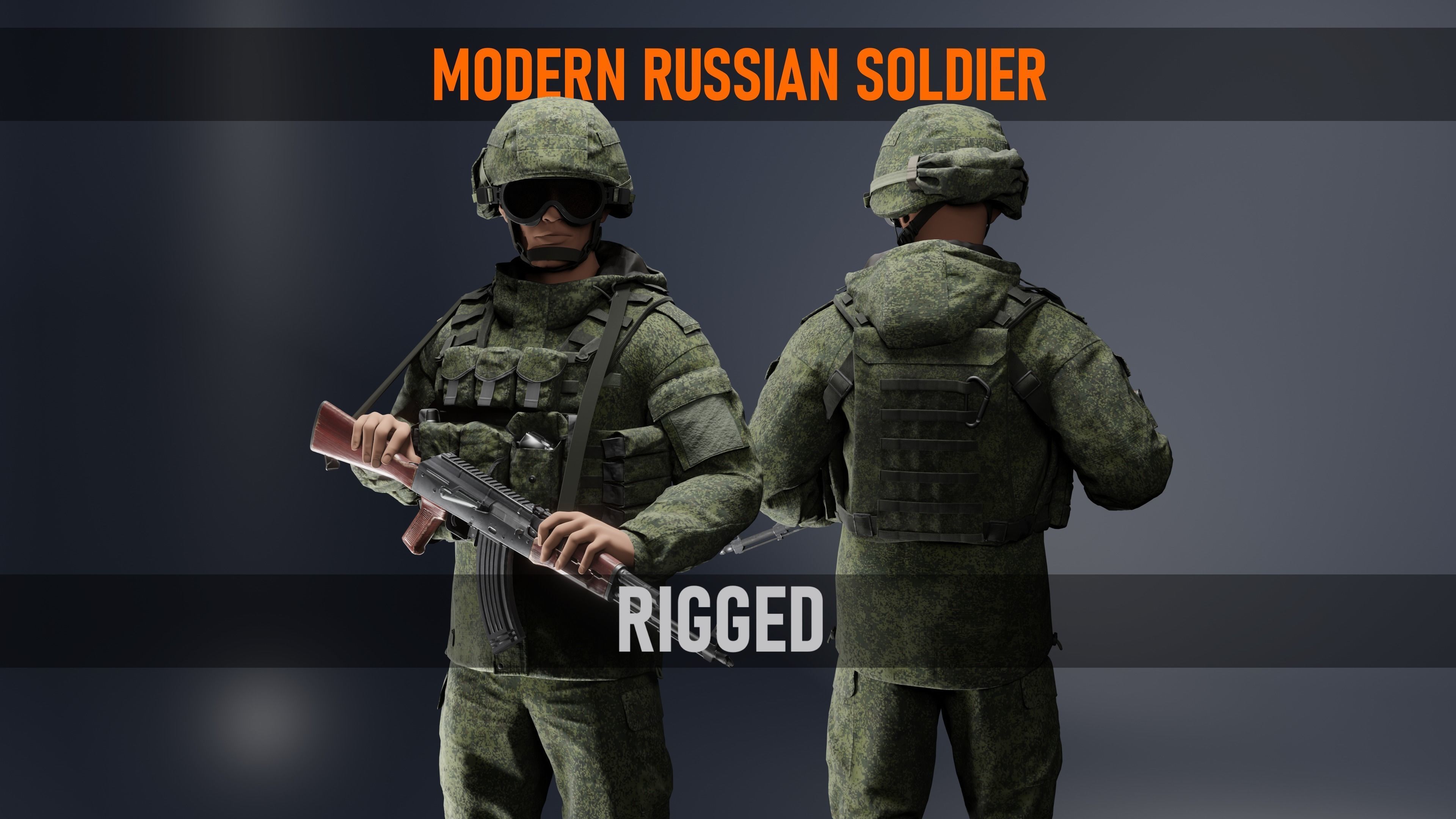 3D model Modern Russian Soldier Ratnik VR / AR / low-poly | CGTrader