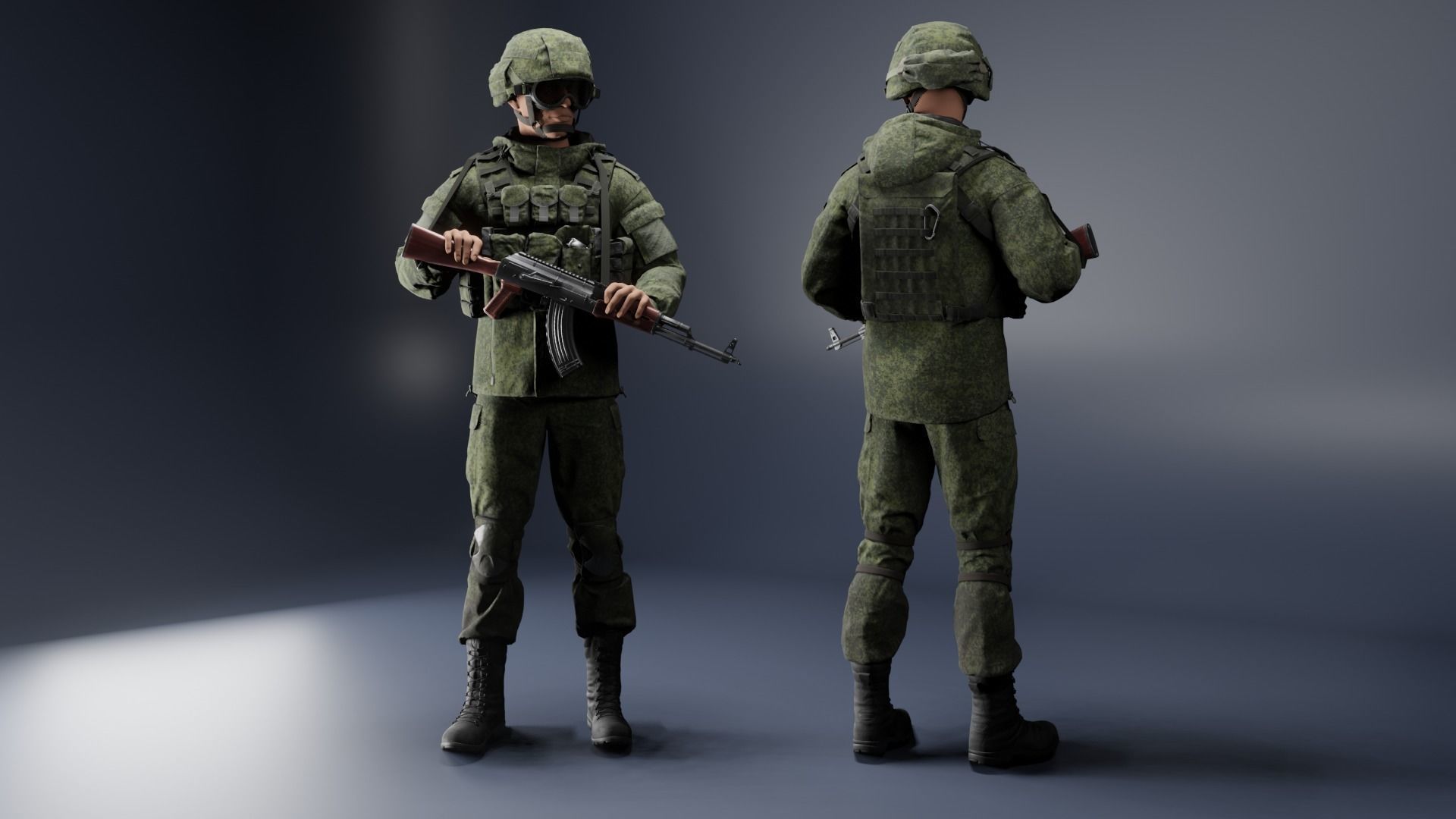 3D model Modern Russian Soldier Ratnik VR / AR / low-poly | CGTrader