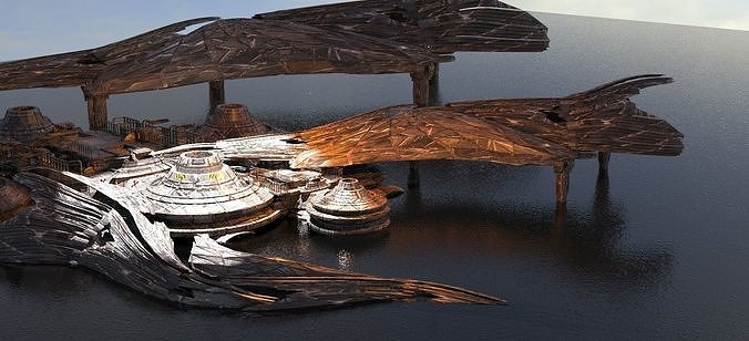 Ocean alien base rig 2 3D model | CGTrader