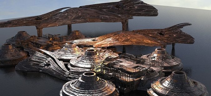 Ocean alien base rig 3 3D model | CGTrader