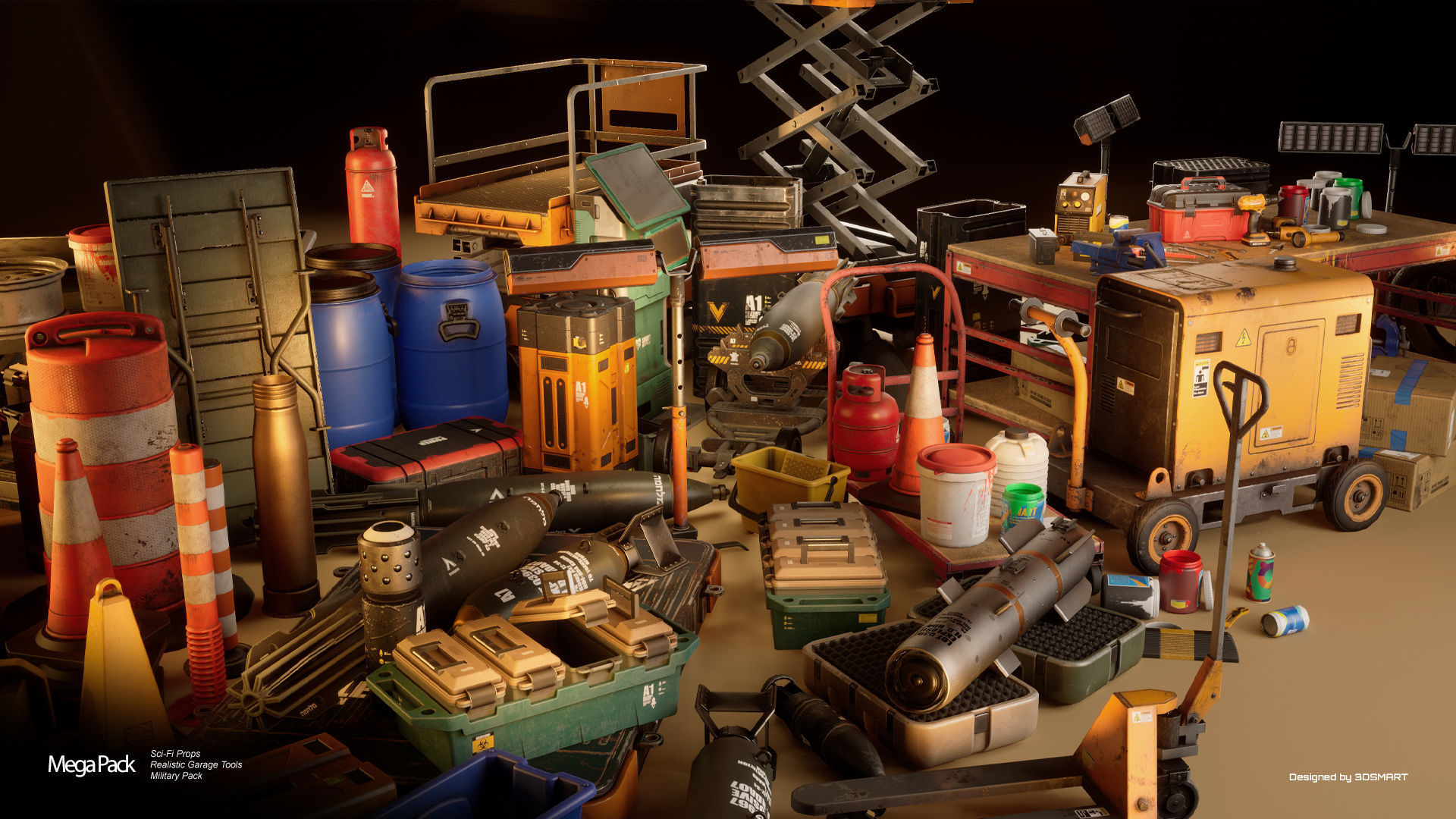 3D model UnrealEngine Realistic Props MegaPack VR / AR / low-poly ...