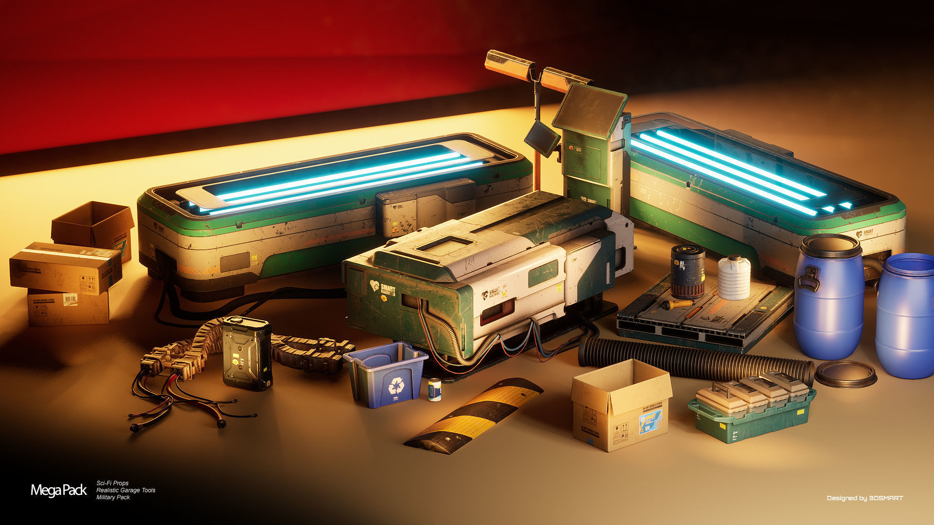 3D model UnrealEngine Realistic Props MegaPack VR / AR / low-poly ...