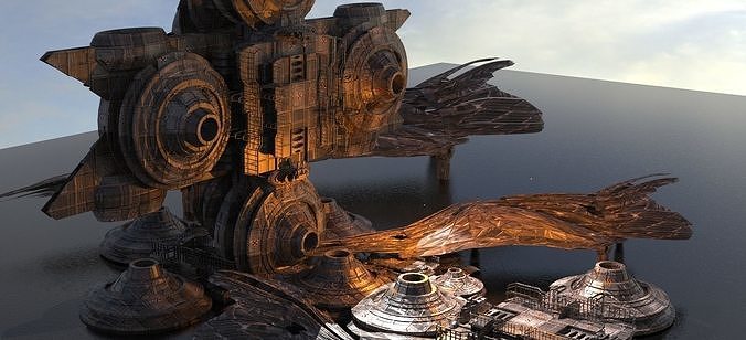 Ocean alien base rig 5 3D model | CGTrader