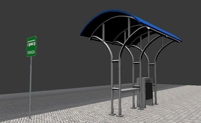 Simple Bus Stop free VR / AR / low-poly 3D model | CGTrader