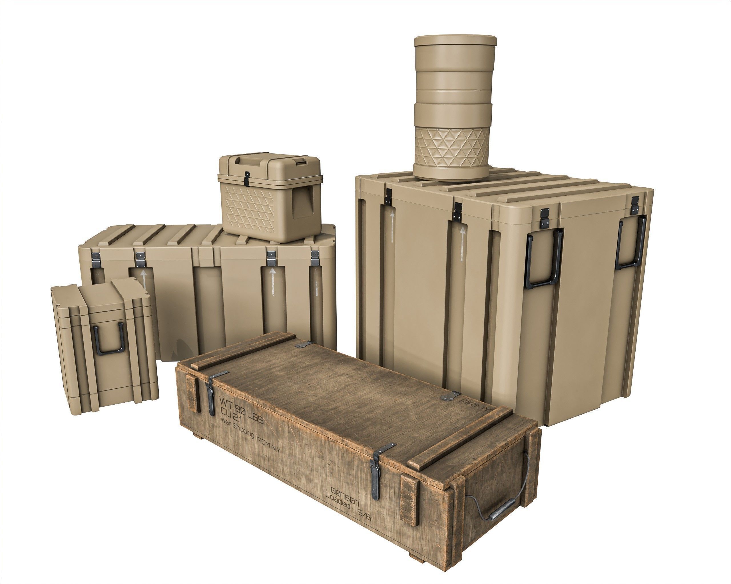 3D model Military Crate Package VR / AR / low-poly | CGTrader