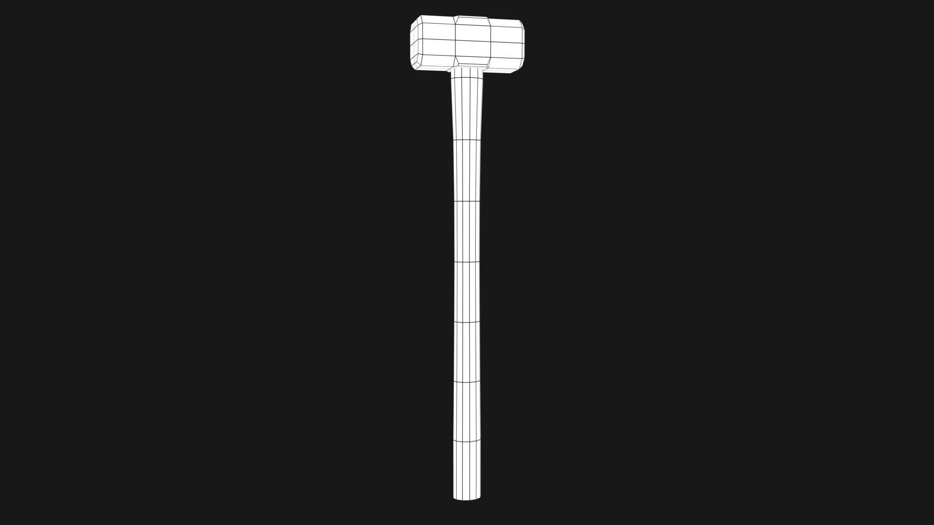 3D model Sledge Hammer Lowpoly 3D model with PBR VR / AR / low-poly ...