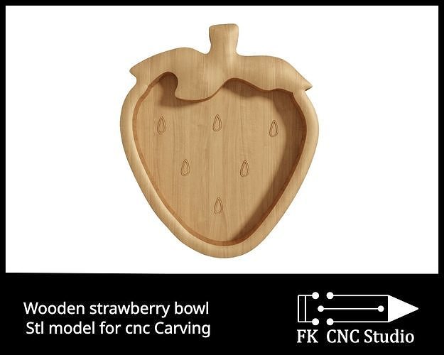 Strawberry Bowl - stl file for cnc - 3d printing 3D model 3D printable ...