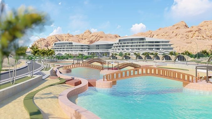 3D model Tourist resort VR / AR / low-poly | CGTrader