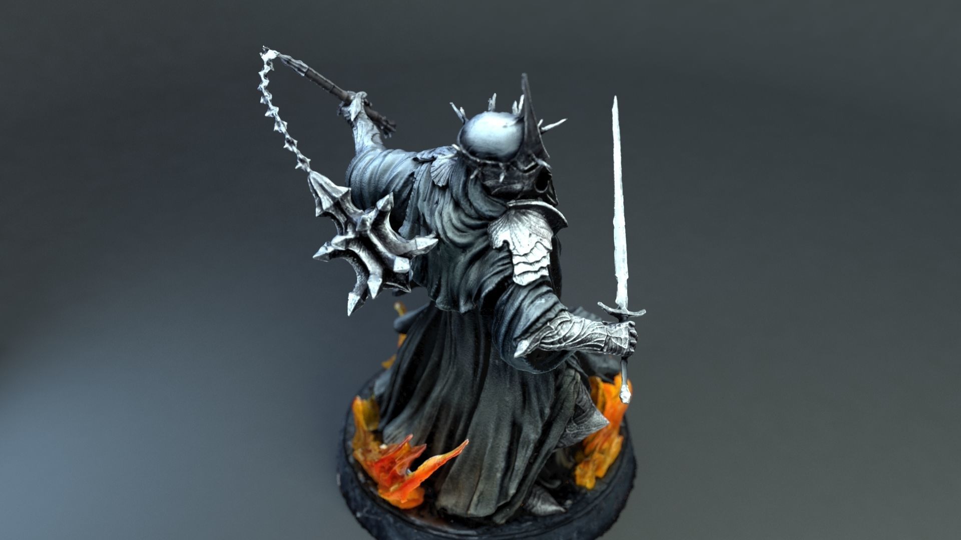 Nazgul lord of rings statue on fire 3D model | CGTrader