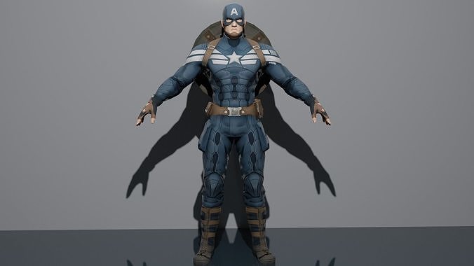 Captain America 3D model rigged | CGTrader