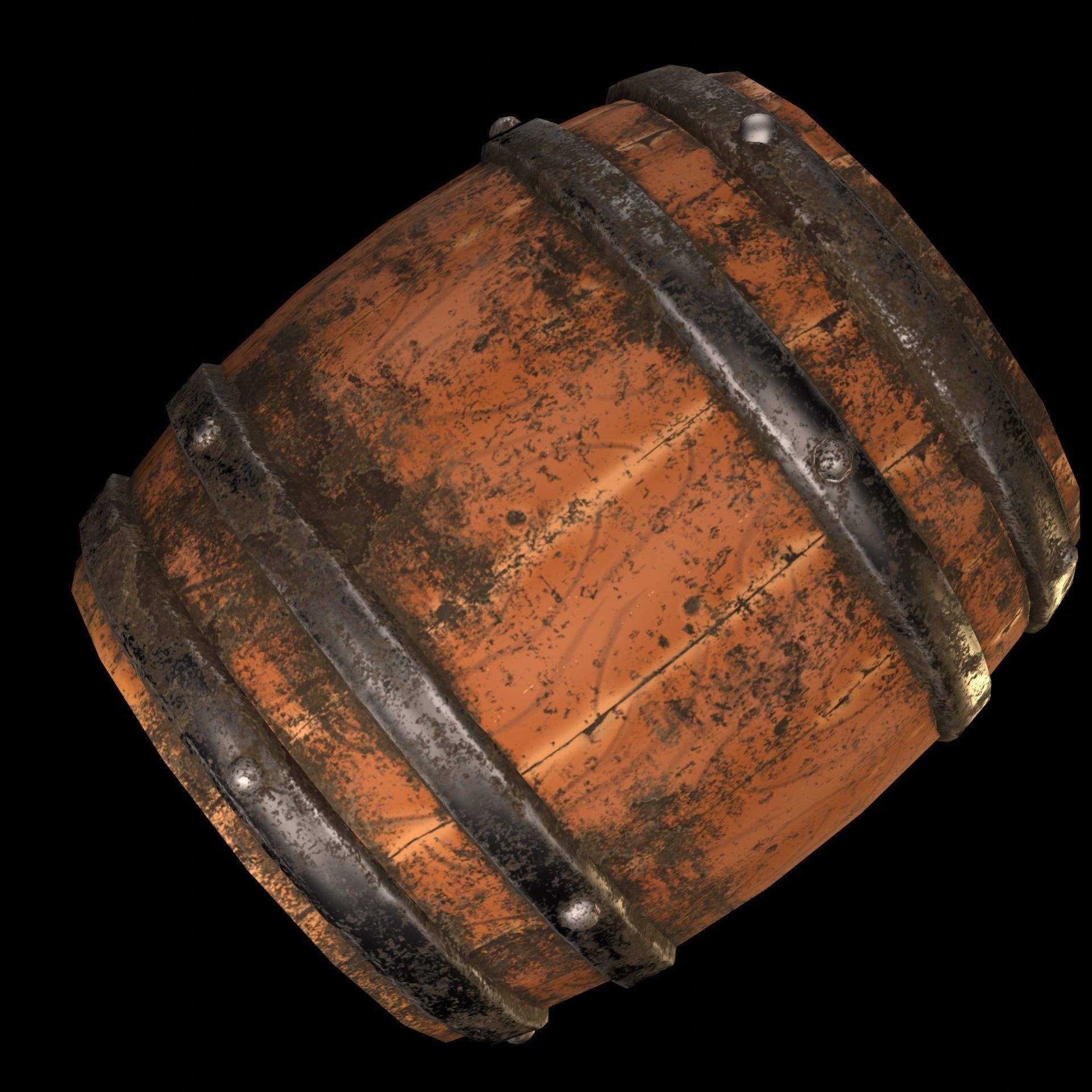 3D model Wooden Barrel Game Ready PBR Textures Low Poly 3D model VR ...