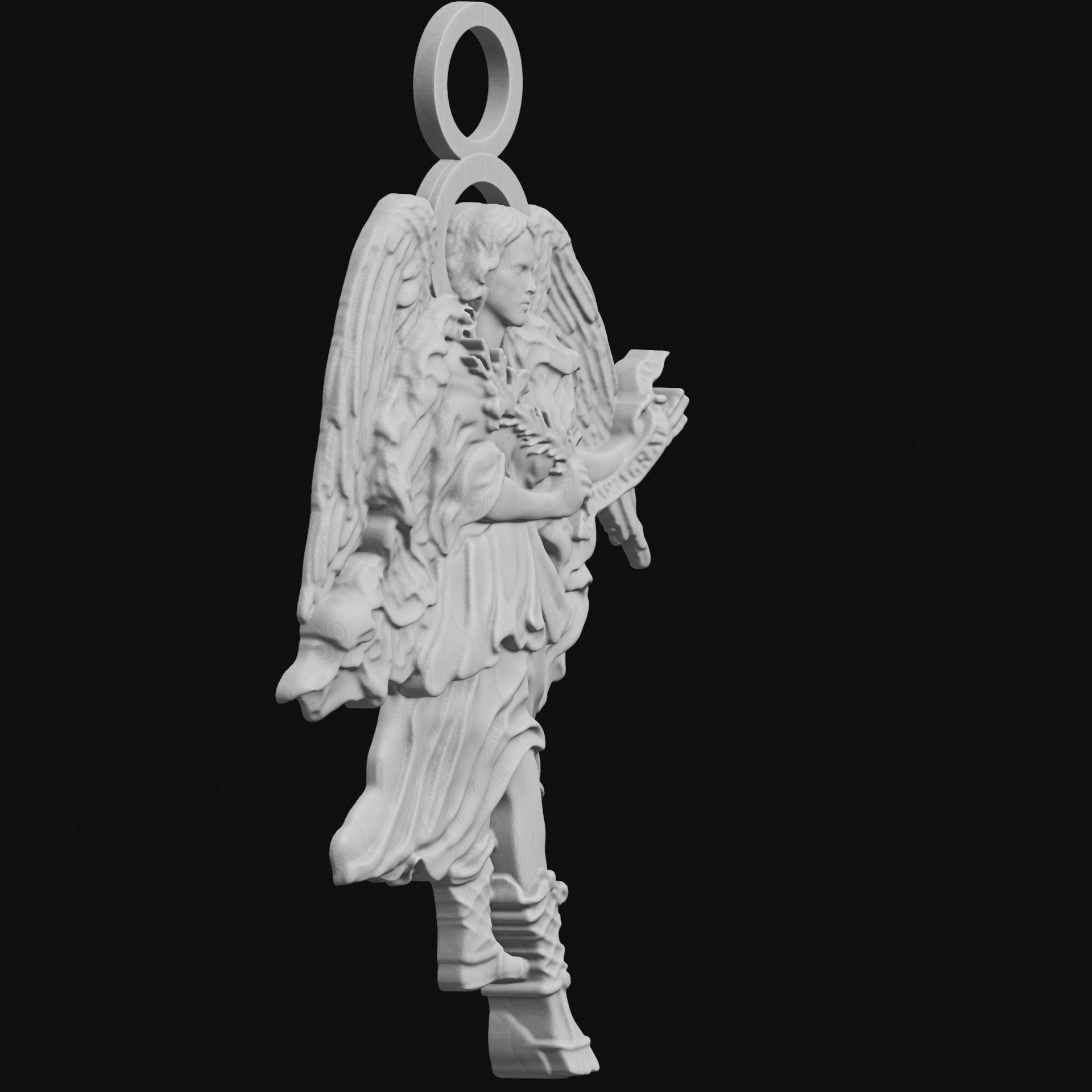 Archangel Gabriel Pendant 3D model 3D printable | CGTrader