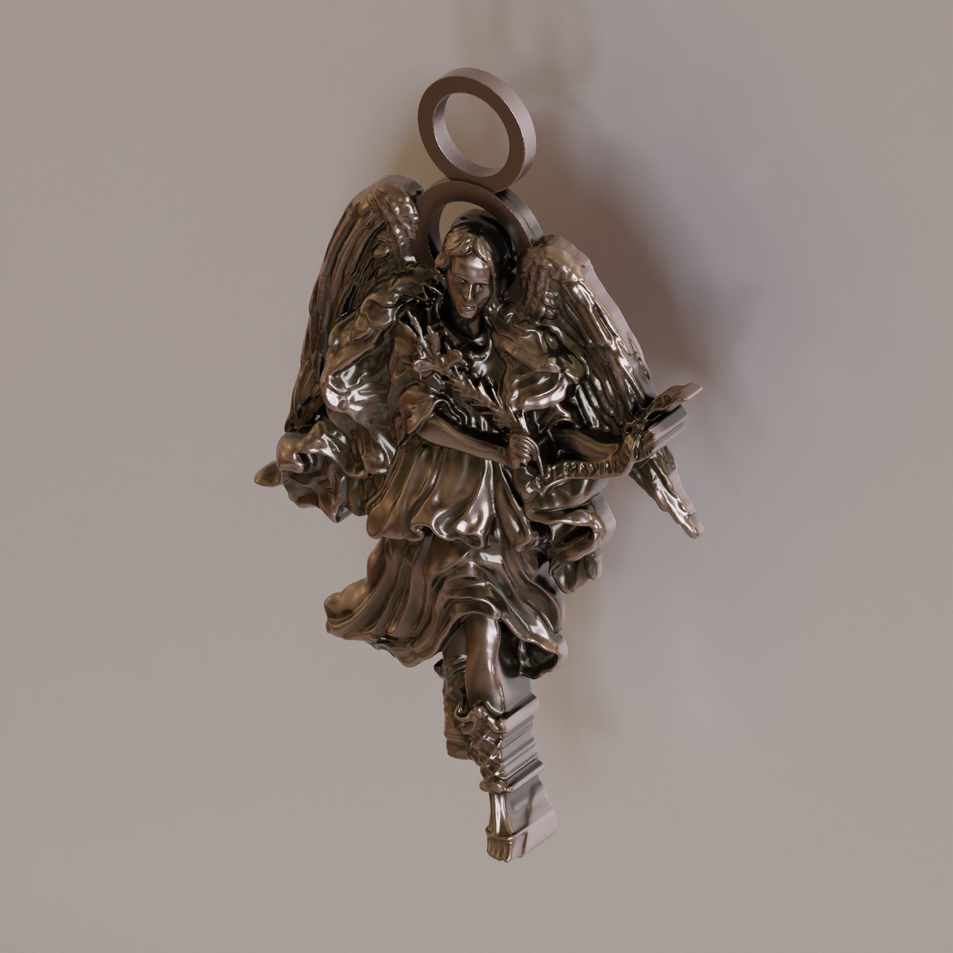Archangel Gabriel Pendant 3D model 3D printable | CGTrader