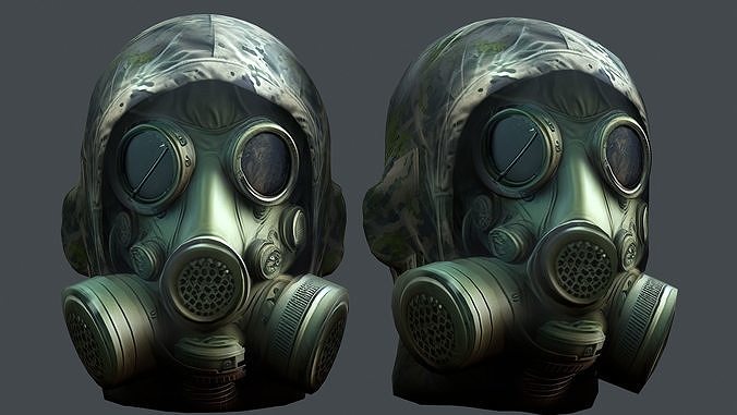 3D model Gas mask helmet 3d model military combat Low-poly VR / AR ...