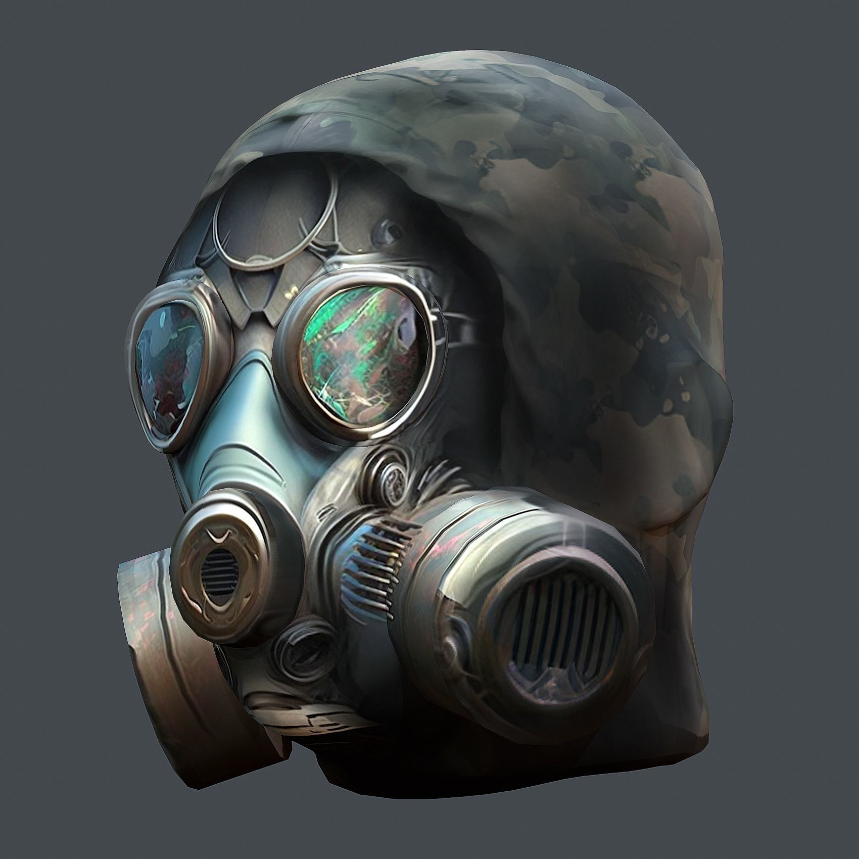 3D model Gas mask helmet 3d model military combat Low-poly VR / AR ...